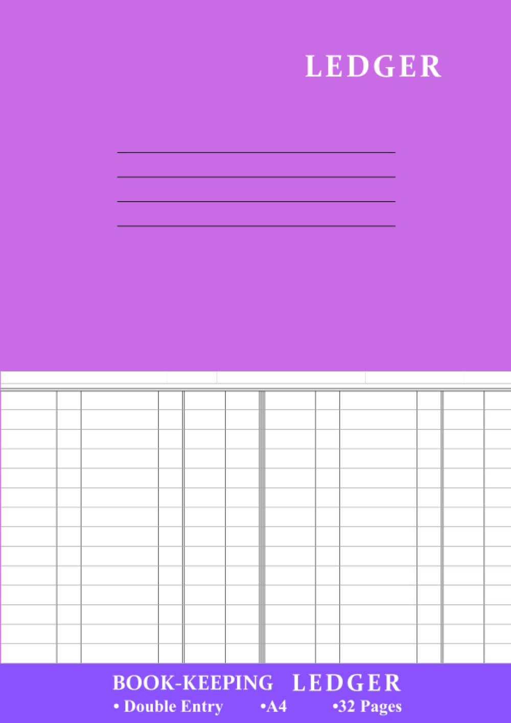 A4 Book Keeping Ledger: Book Keeping Account Book, 32 Pages/16 Sheets ...