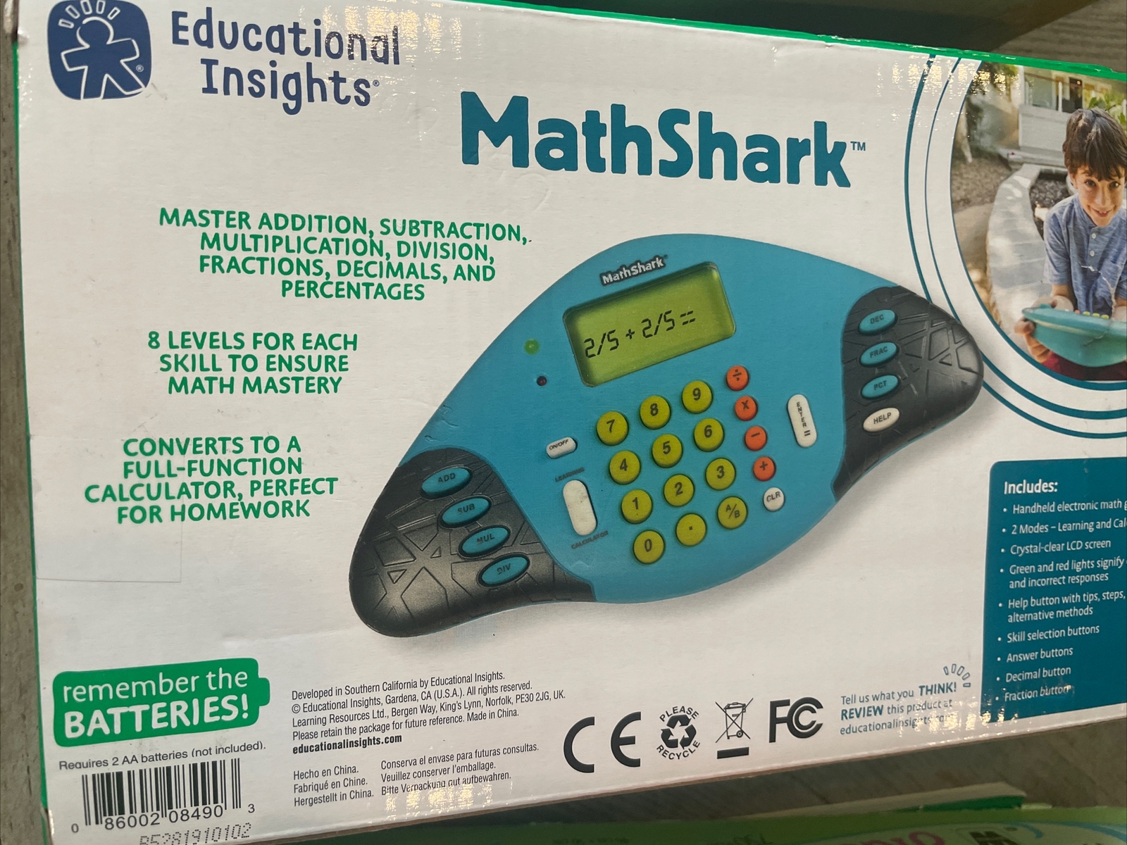 Math Shark Mathshark Educational Insights Handheld Electronic Learning ...