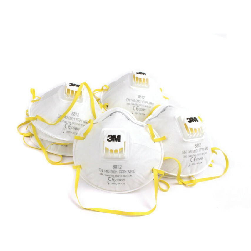 Box of 10 x 3M 8812 Valved FFP1 Premium Dust/Mist Face Mask Protection ...