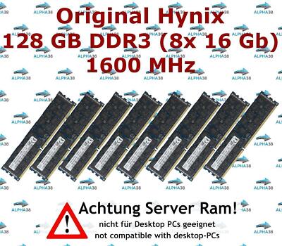 SK Hynix 128 GB (8x 16 GB) ECC Regular DDR3-1600 Supermicro X8DAH F-Lr ...