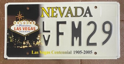 Nevada 2005 LAS VEGAS CENTENNIAL GRAPHIC License Plate # LV FM29 | eBay
