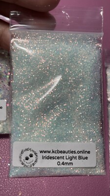 Iridescent White Blue 0.4MM Fine Glitter nail acrylic gel craft US ...