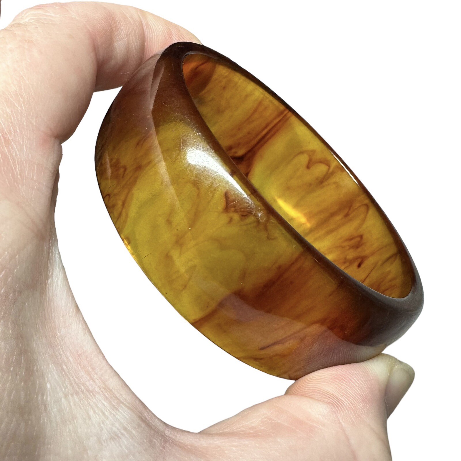 Vintage Bakelite Brown Root Beer Honey Marbled Swirl … - Gem