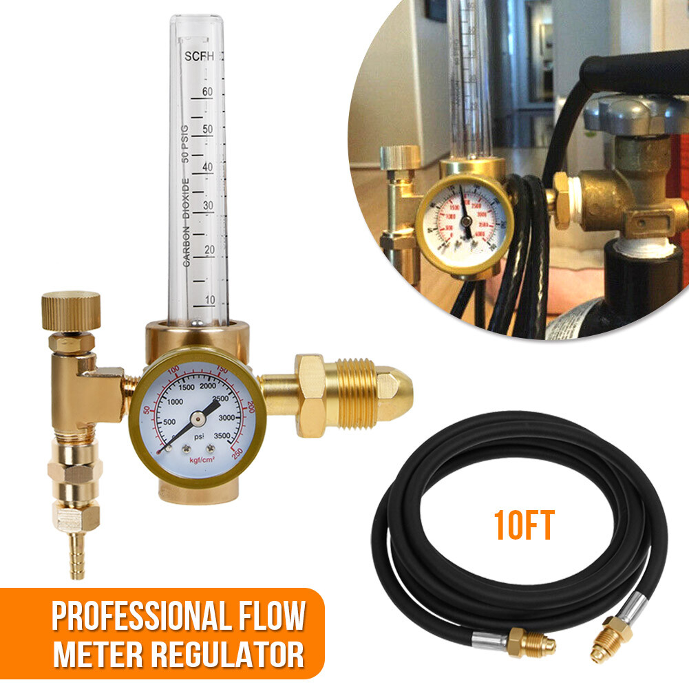 CGA-580 Argon Mig Tig Flow Meter Regulator Flowmeter Welding Gauge with ...