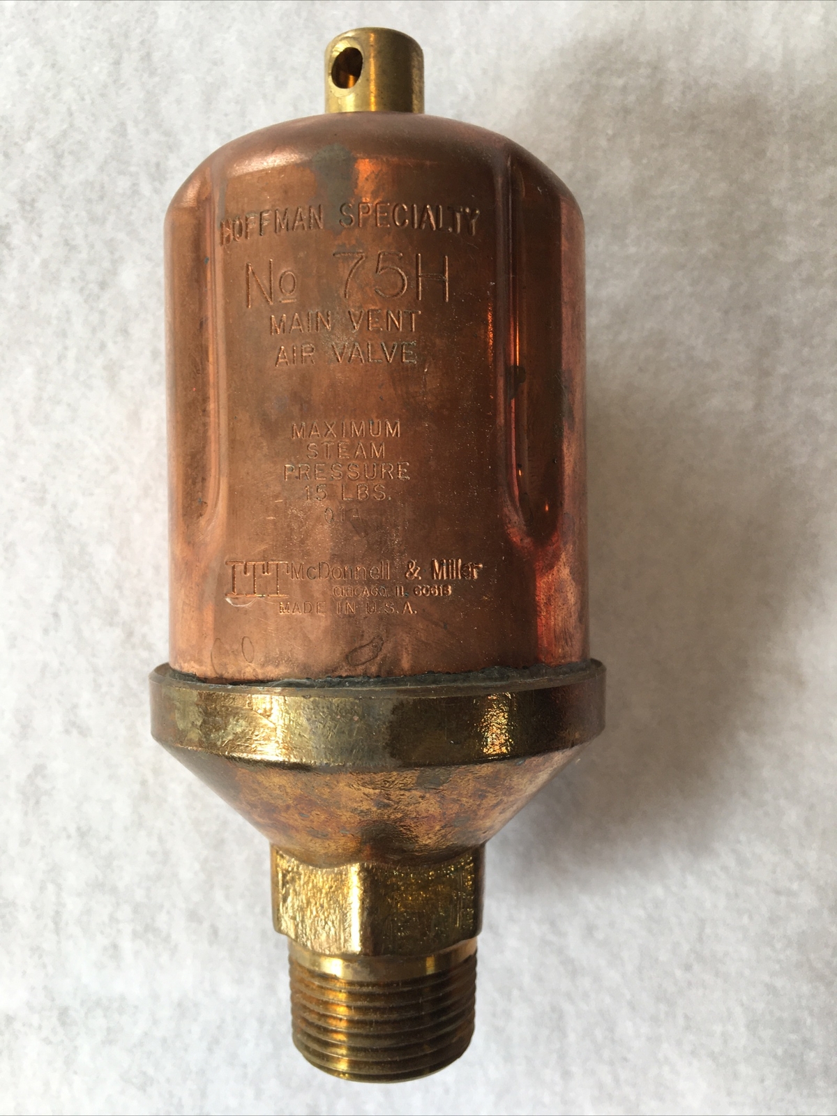 ITT Hoffman 75H Steam Main Vent 1/2" x 3/4" 401437 | eBay