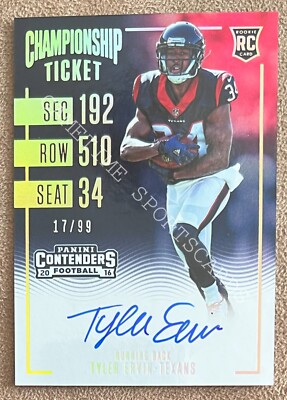 Tyler Ervin 2016 Panini Contenders Championship Ticket Autograph Rookie ...