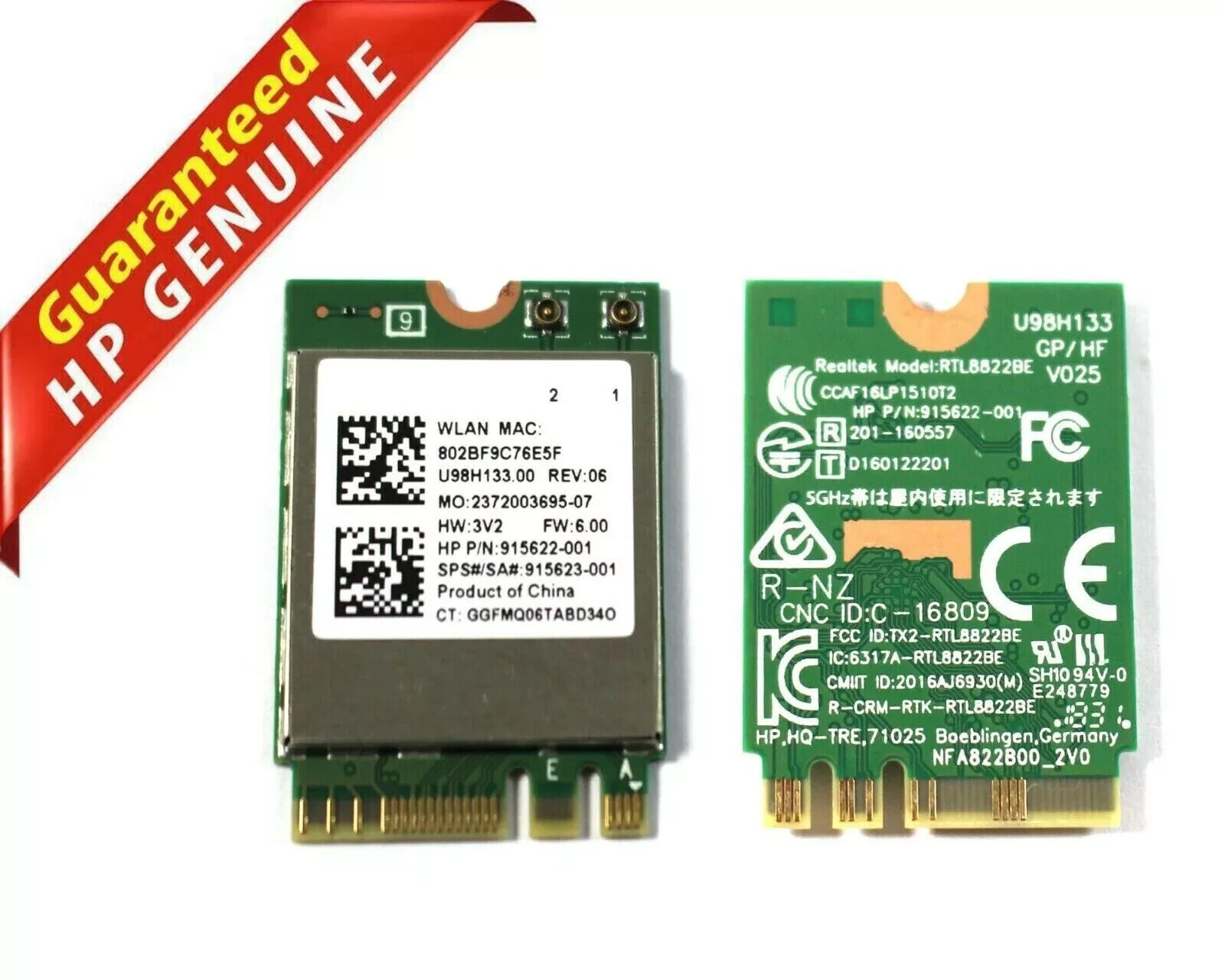 HP Stream 11-ah OEM Laptop WiFi Wireless Card Rtl8822be 915622-001 for ...