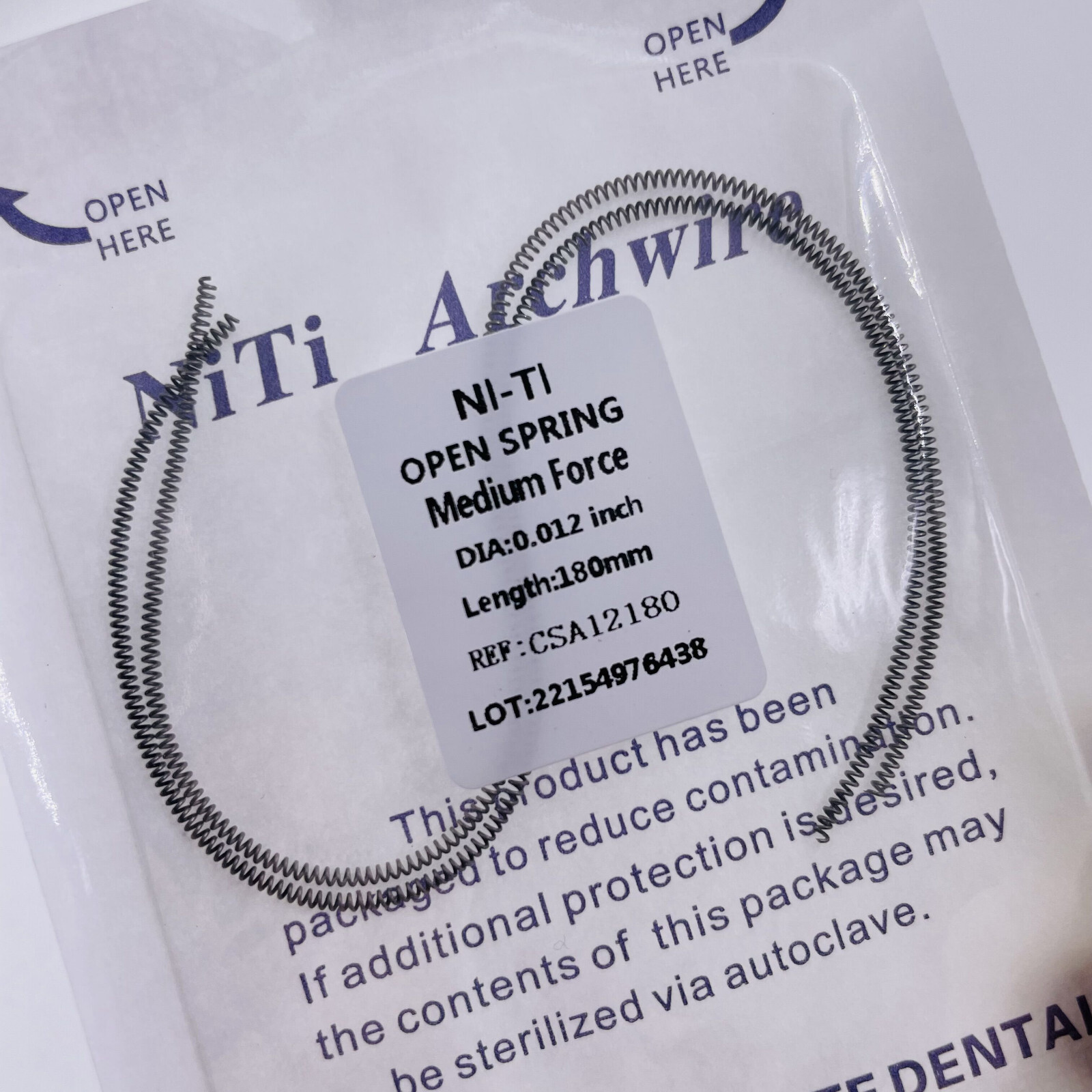10 Pack Dental Orthodontic Open Coil Spring NiTi Alloy Medium Force 0. ...