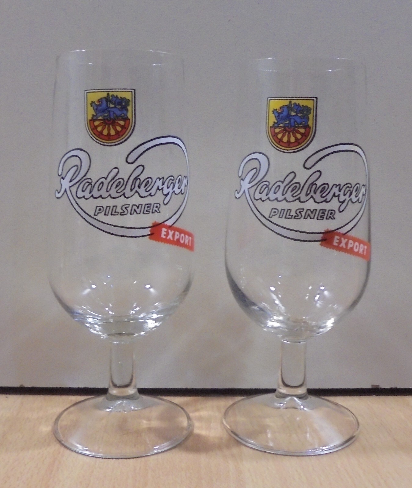 RADEBERGER PILSENER BEER ADVERTISIGN SET OF TWO GLASSES 0.25LT | eBay