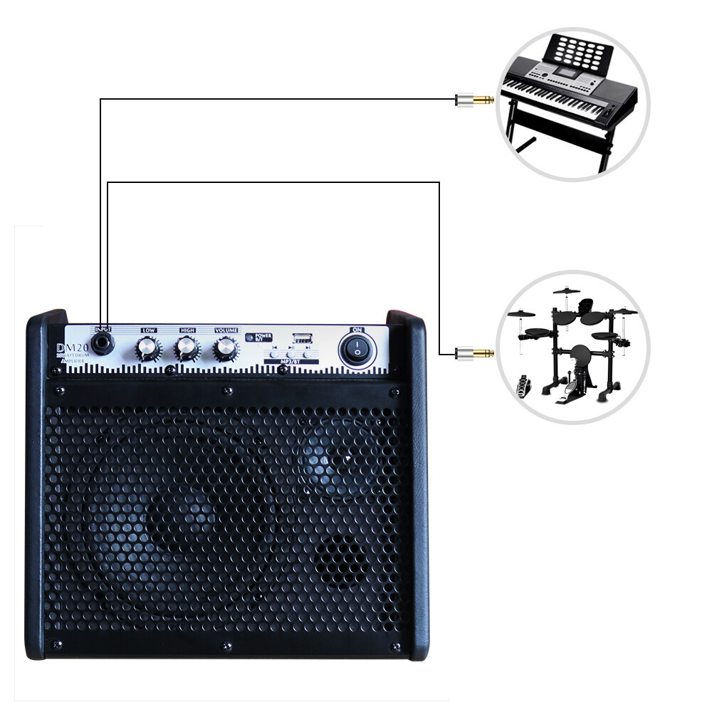 Yamaha Keyboard COOLMUSIC DM20 20W Electric Drum Amplifier Keyboard Amp ...
