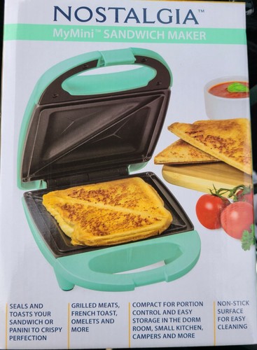 Nostalgia My Mini Sandwich Maker in Teal | eBay