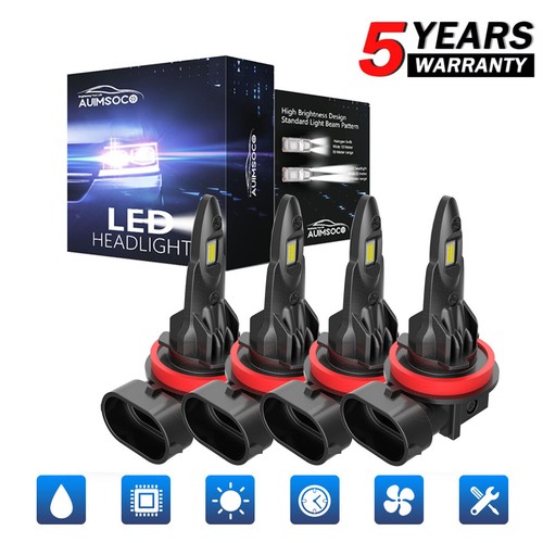LED Headflight For Can-Am Defender HD5 HD8 HD10 Combo Bulbs H11+H11 ...