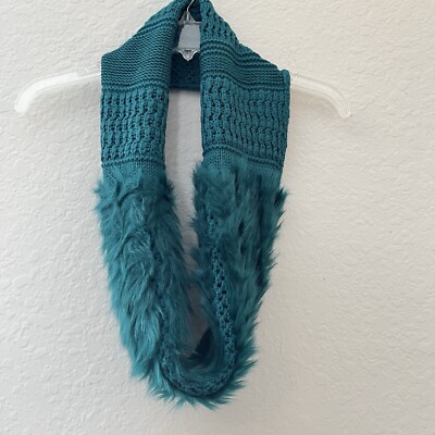 Cabi Scarf The Duchess Infinity One Size Dark Green Faux Fur Knitted ...