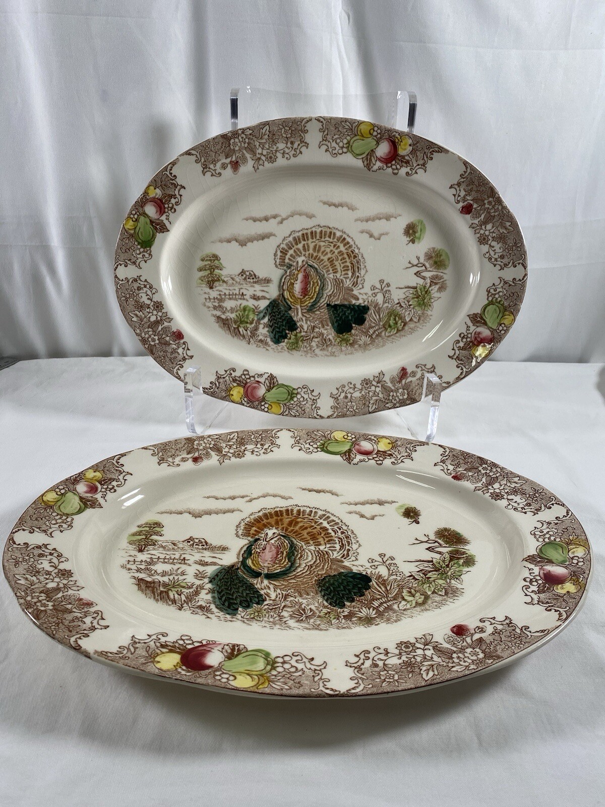 ONE Vintage Turkey Platter Hand Painted Japanese Transferware ...