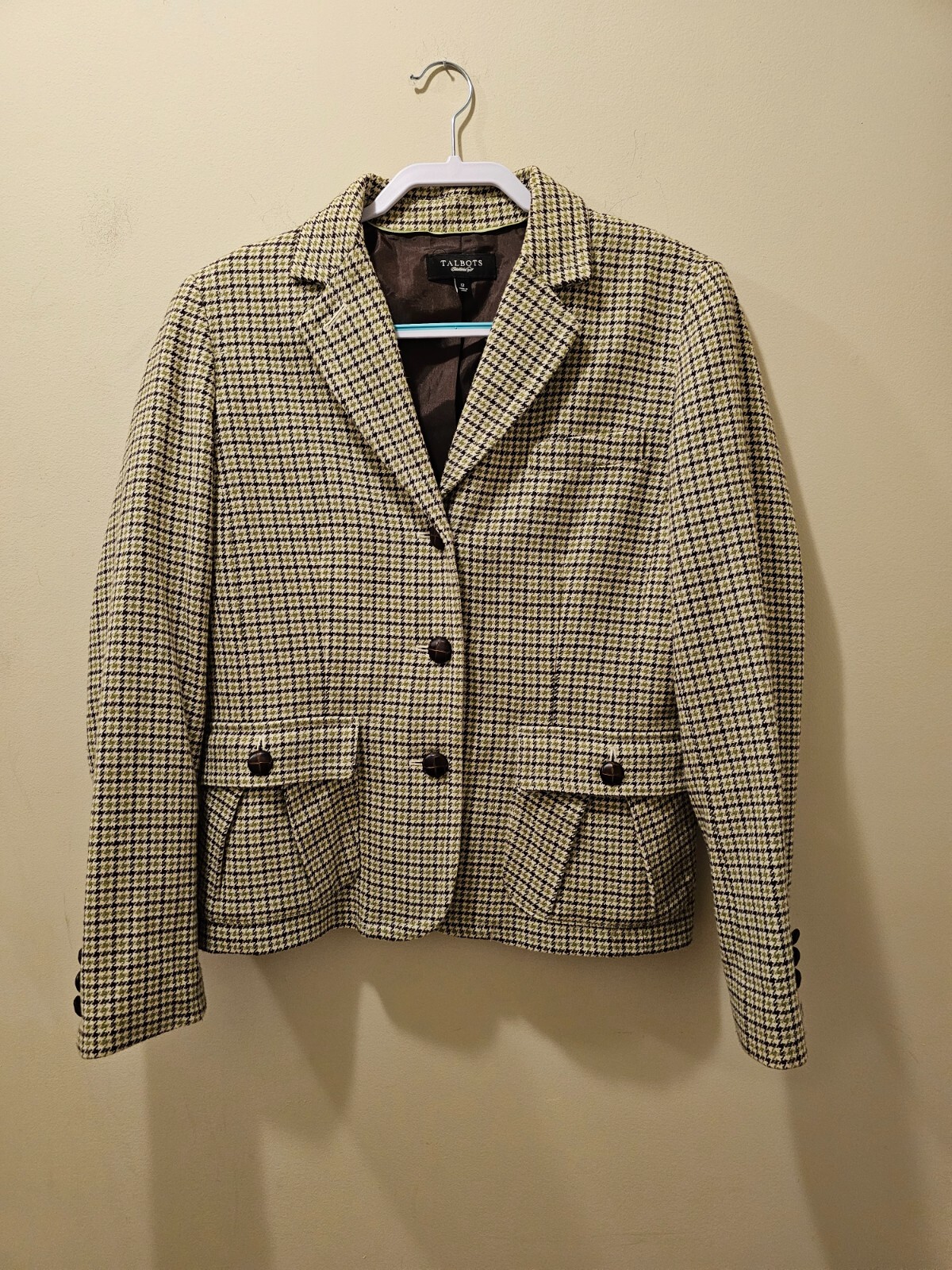 Women's Talbots Tweed Jacket Equestrian Size 12 - Gem