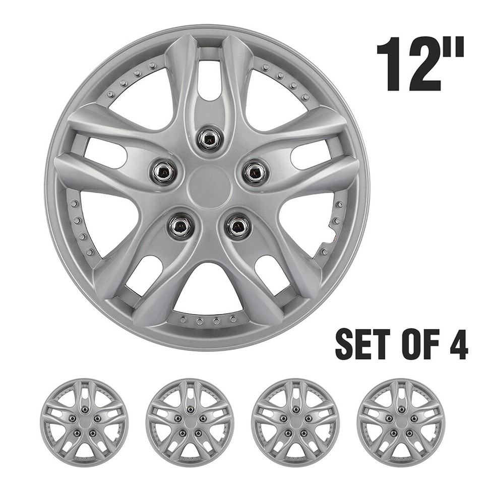 ECCPP 4 Pcs Universal Wheel Cover Snap On Hub Caps For 5 Lug R12 12 ...