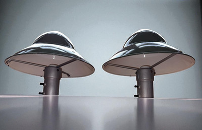 PAIR 50's REVERE 16" Pump Island Lights Green Porcelain Vintage GAS ...