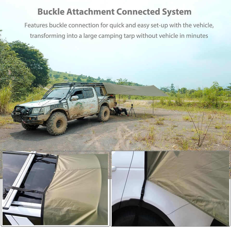 Large Car Awning Tarp for Camping Backpacking Tarp SUV Tailgate Truck ...