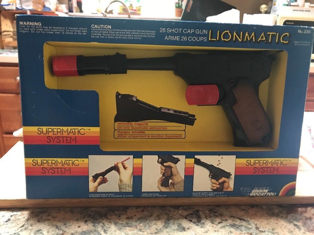 Full Case 1983 Edison Giocattoli Lionmatic Toy Cap Guns 10 Packaged ...
