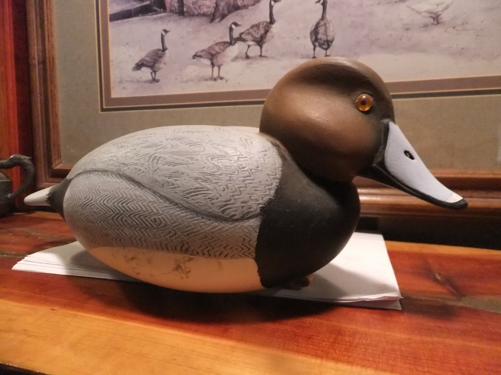 RE ADDIS Redhead Drake decoy NJ style Decoy signed scratch paint minty ...