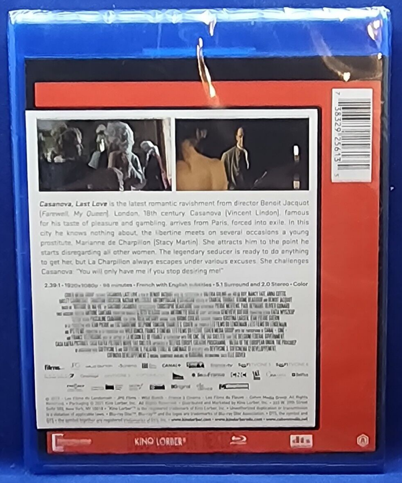 Casanova Last Love (Blu-ray, 2019, Cohen Media) Vincent Lindon, Stacy ...