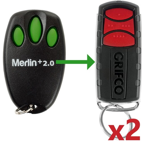 Merlin E945M Security + 2.0 Bearclaw Garage Door Remote Replacement x2 ...