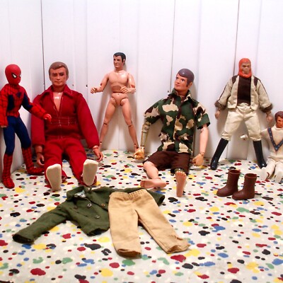 1970's Lot Of Miscellaneous Action Figures Bionic Man Bionic GI Joe ...
