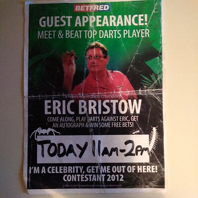 Eric Bristow. "the crafty cockney" signed in Person.! Quite Rare now ...