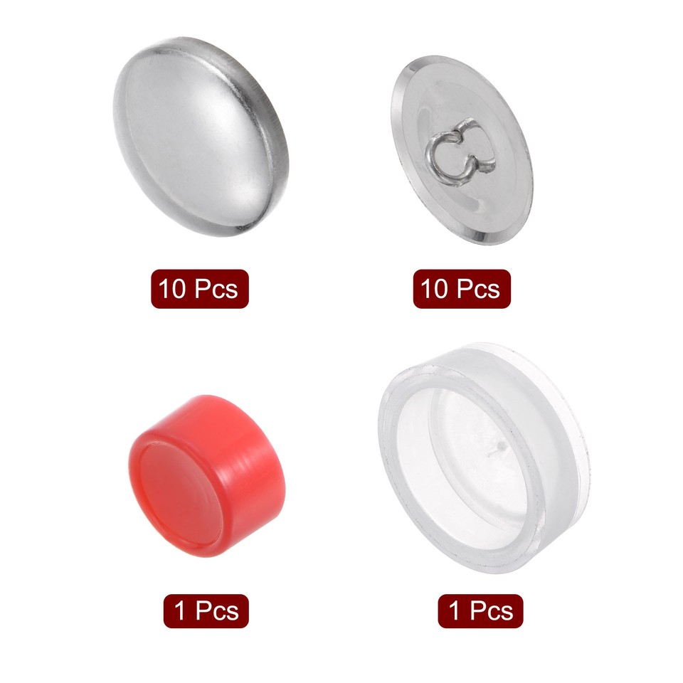 10 Sets Self Cover Button Kit 23mm Aluminum Button with Tools | eBay