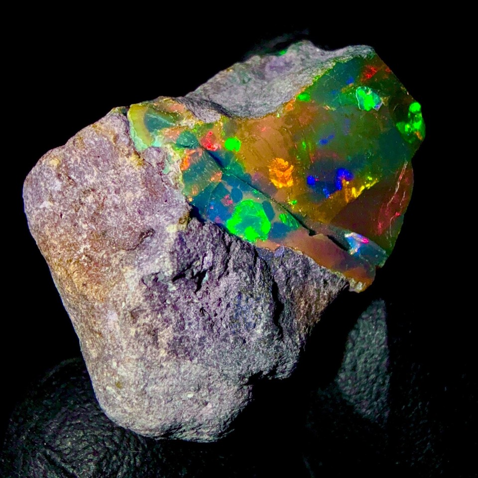 Fire Opal, Ethiopian Black opal raw, Natural opal gemstone rough 26.5Ct ...