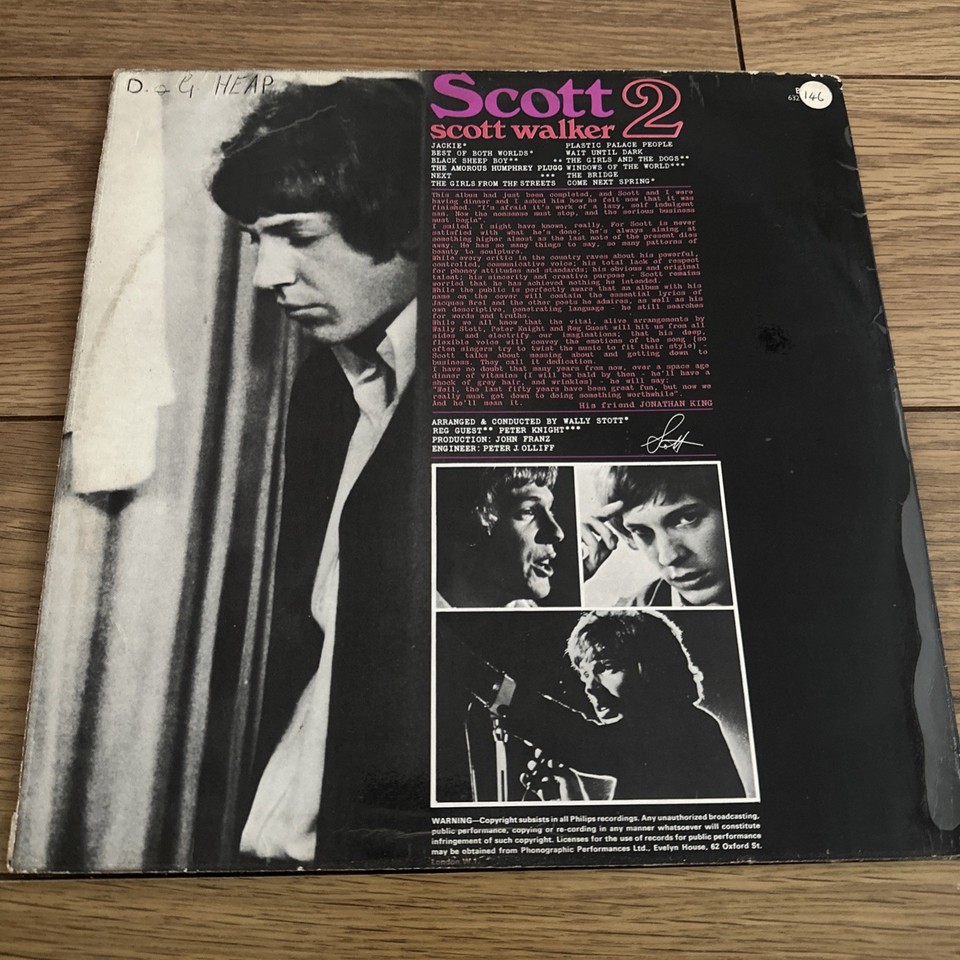 Scott Walker – Scott 2 (1967 UK Mono First Pressing) –Philips BL 7840 ...