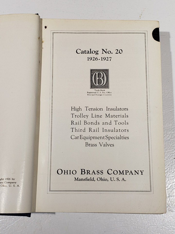 Ohio Brass Company Insulator Catalog 20 1926 1927 Railroad Power Phone ...