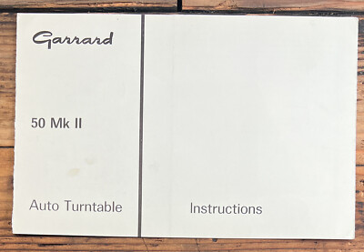 Garrard Model 50 MKII 2 Turntable Owner / User Manual *Original* | eBay