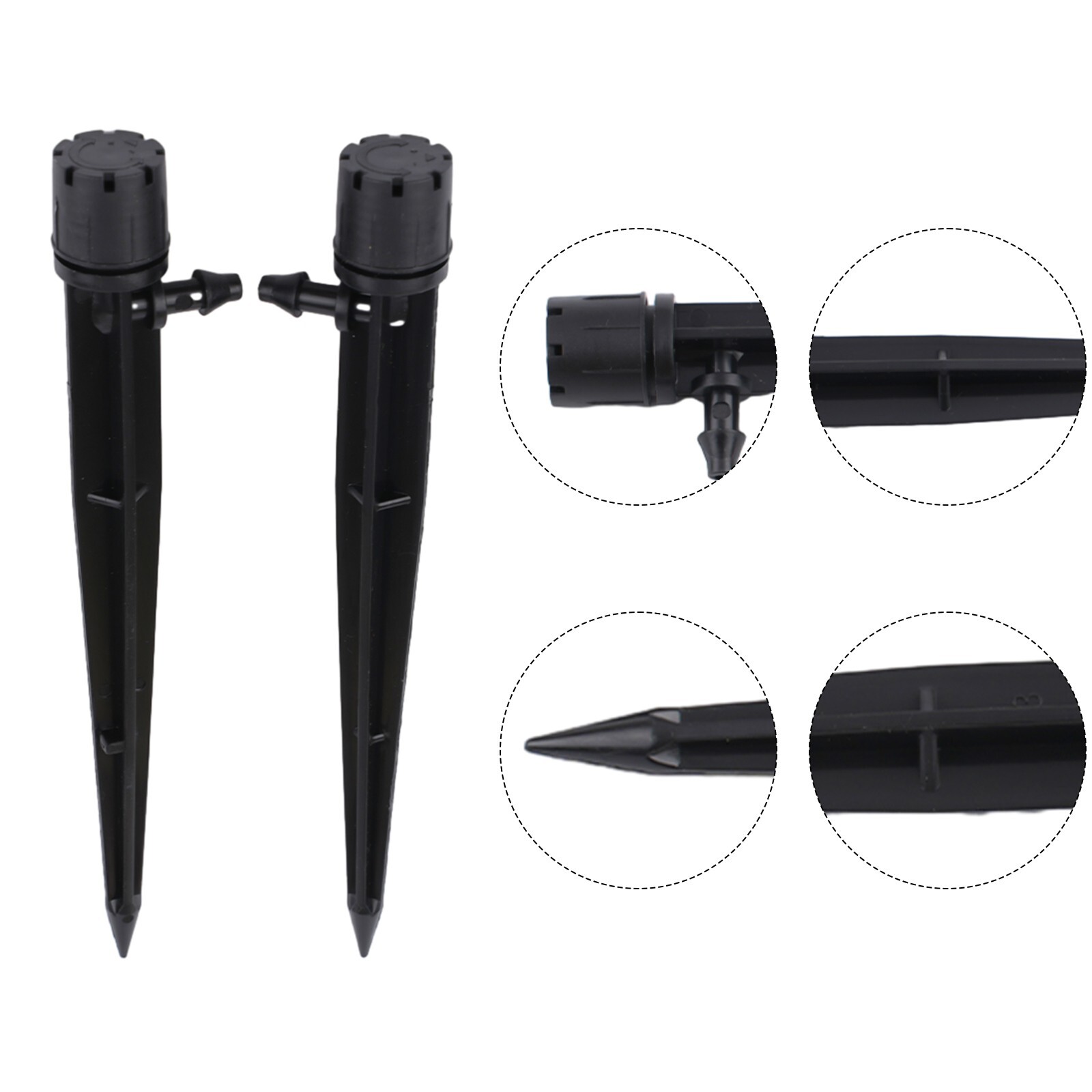 50 Pcs Adjustable Water Flow Irrigation Dripper Stake Emitter Drip ...
