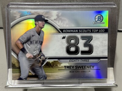 2023 Bowman Chrome Trey Sweeney #BTP-83 Scouts Top 100 New York Yankees ...