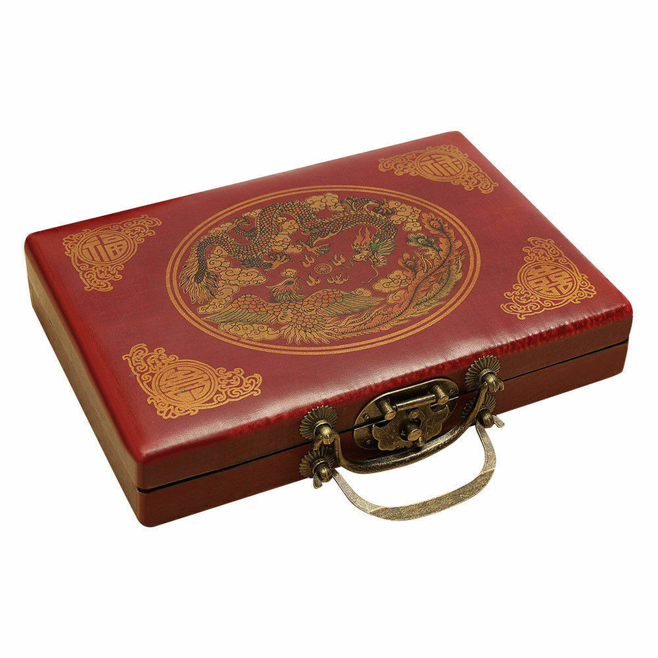 Portable Small Mahjong Chinese 144 Tiles Mah-Jong Game Set w/ Case Box ...