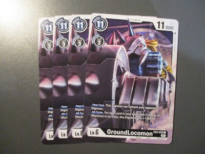 Digimon TCG (2020) - EX2-036 - 4x GroundLocomon - Black - Common | eBay UK