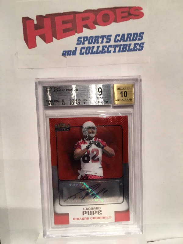 Leonard Pope 2006 Topps Finest Autograph BGS Graded 9 Cardinals Card ...