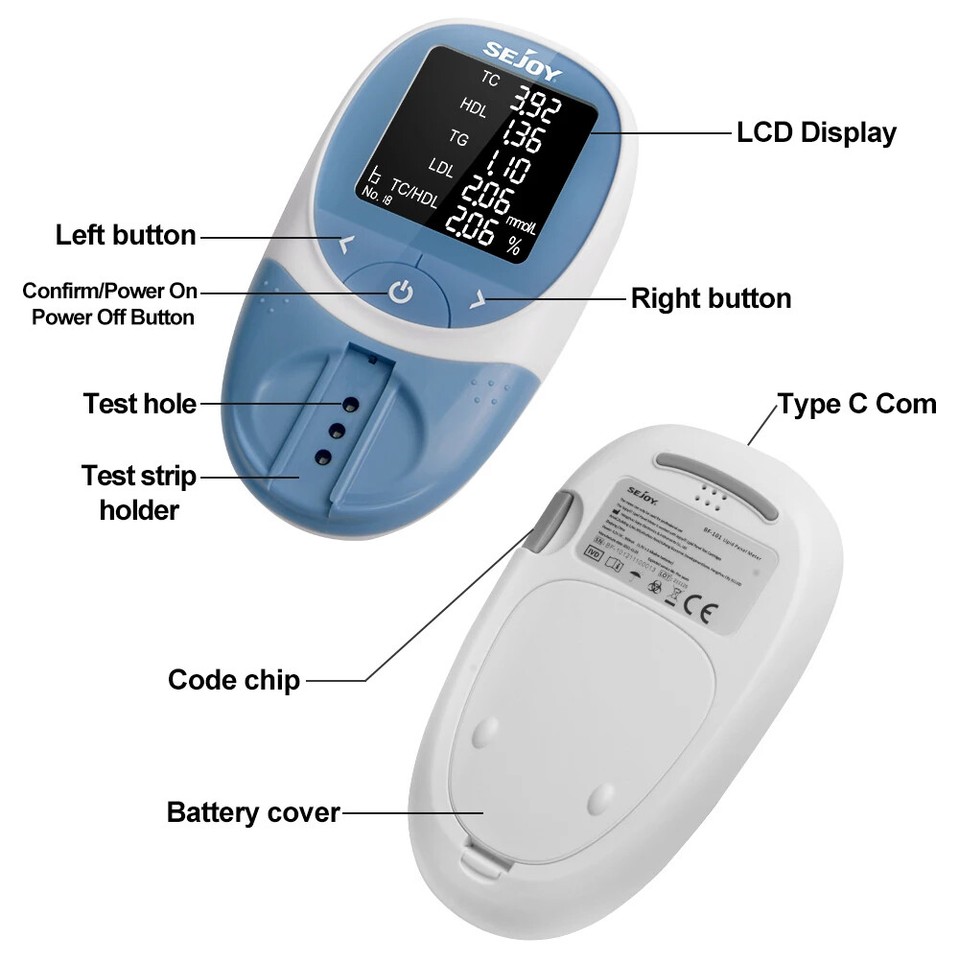 Lipid Meter,TC TG HDL LDL Triglyceride Cholesterol Blood Lipid Profile ...