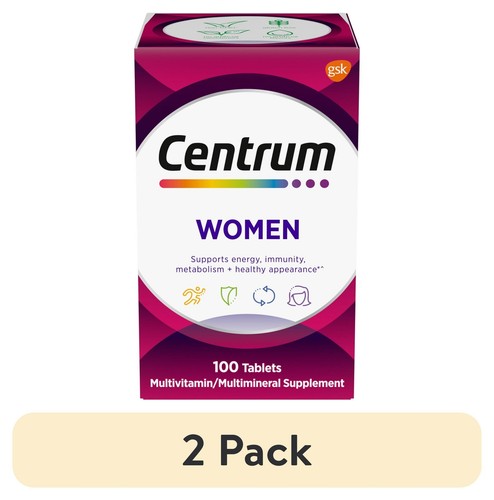 (2 pack) Women Multivitamin With Vitamins A, B, C, D3 & E With Iron ...