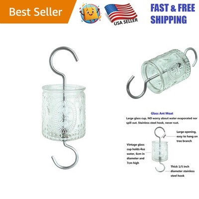 4Oz Durable Vintage Glass Ant Moat – Effortless Hanging for Hummingbird ...