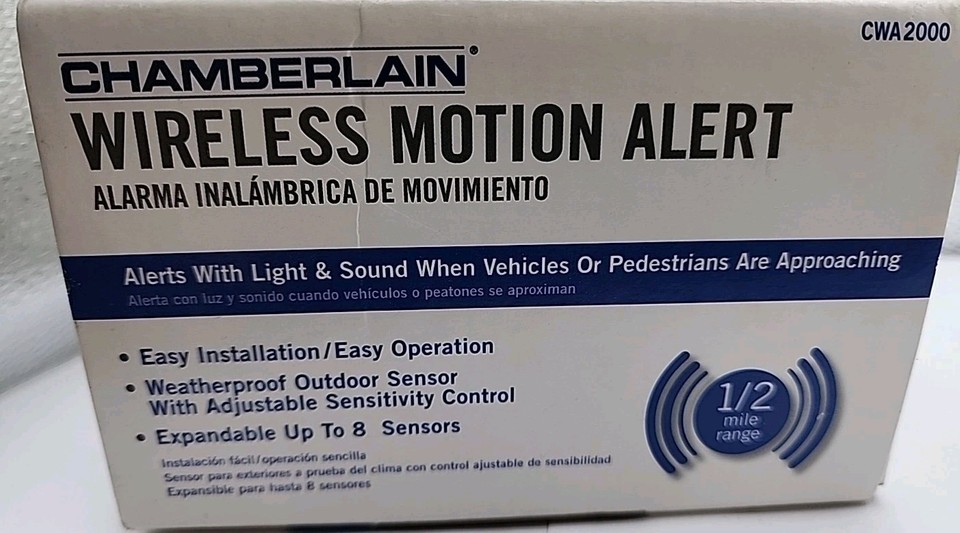 Chamberlain CWA2000 Wireless Motion Alert System (TESTED) Unit 1/2 mile ...
