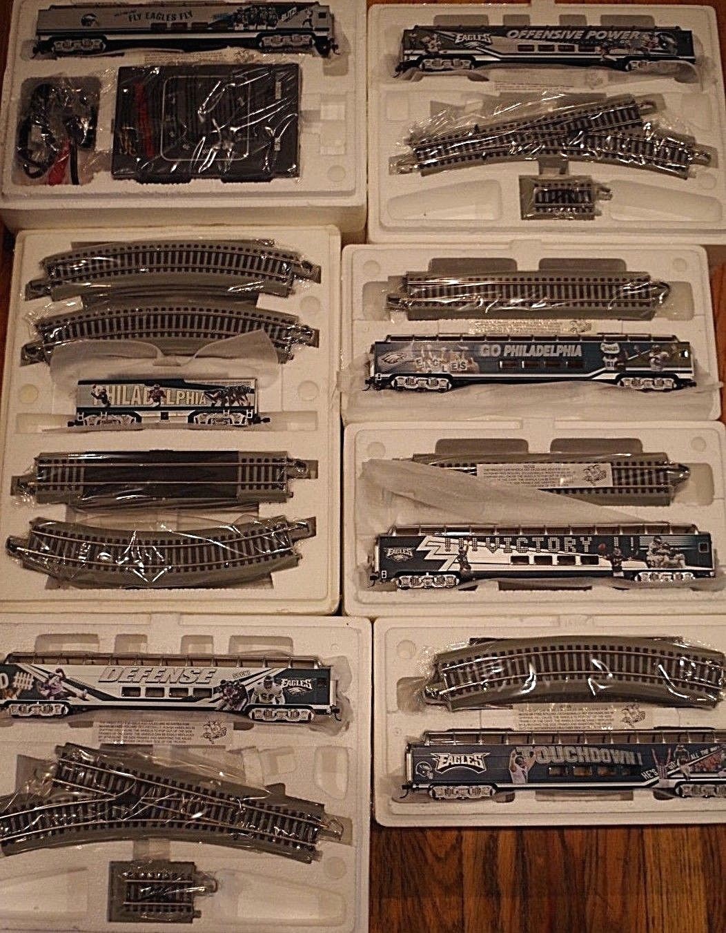 PHILADELPHIA EAGLES 7 pc BACHMANN HAWTHORNE VILLAGE TRAIN SET TRACKS ...