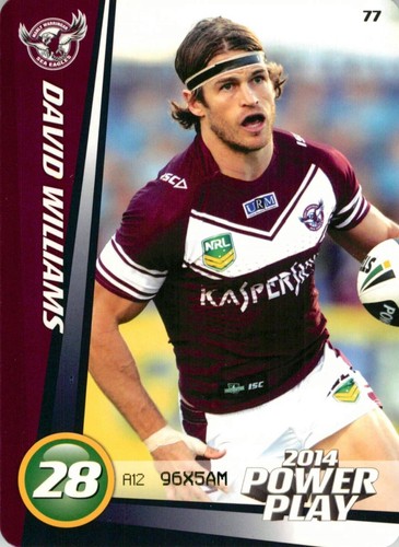 Nouveau 2014 MANLY SEA EAGLES NRL Card DAVID WILLIAMS Power Play | eBay