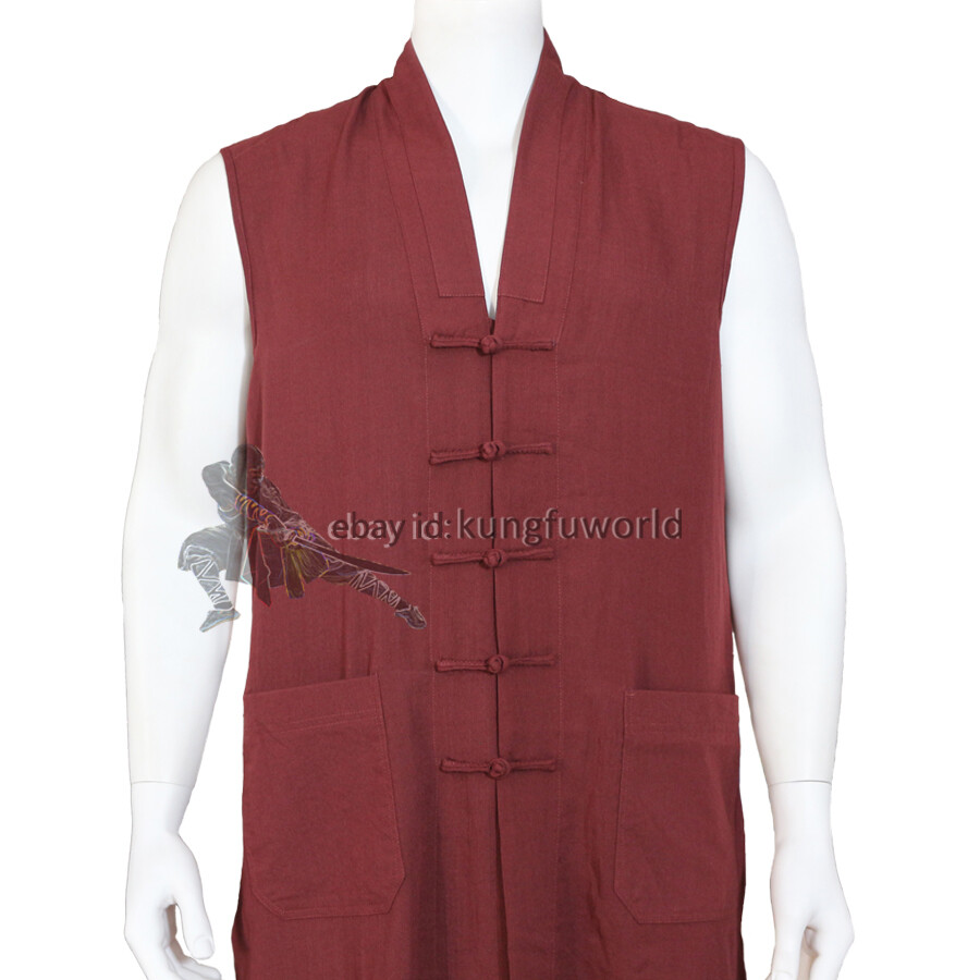 25 Colors Buddhist Monk Long Vest Meditation Robe Kung fu Suit Shaolin ...