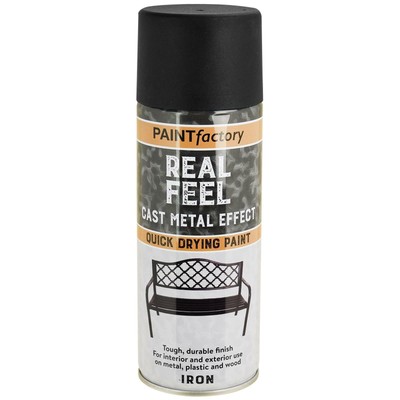 400ml Real Feel Textured Quick Drying Paint Cast Metal Spray Aerosol ...