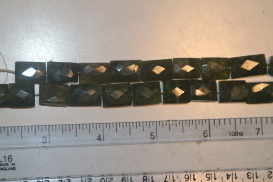 Jade Strand Faceted Rectangle Stones sb4 | eBay
