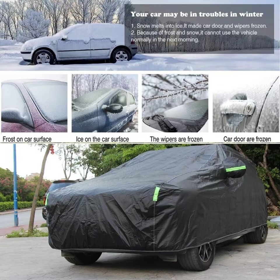 Waterproof 6 Layer Car Cover Heavy Duty Cotton Lined UV Protection - S ...
