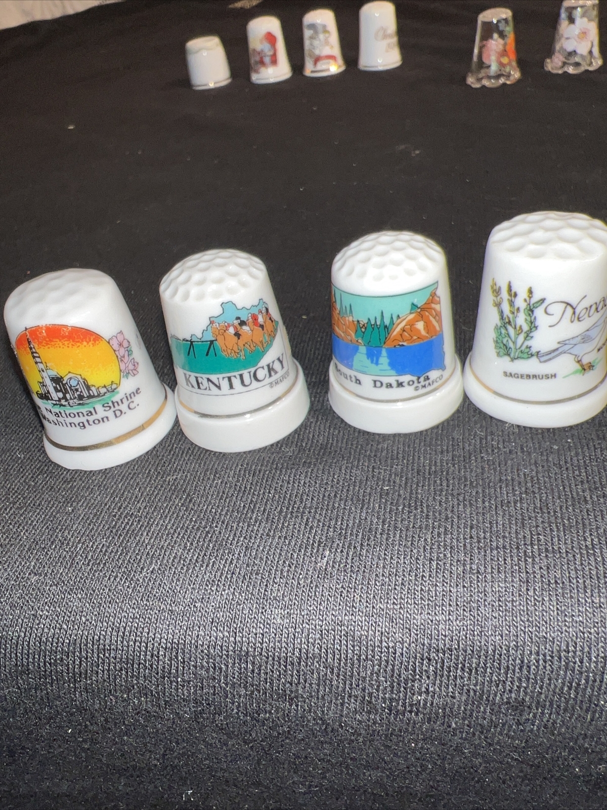 Vintage Collection LOT of 15 Thimbles Ceramic,Metal & Glass | eBay