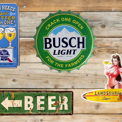 New BL Beer For The Farmers Large Bottle Cap Metal Beer Sign Man Cave ...